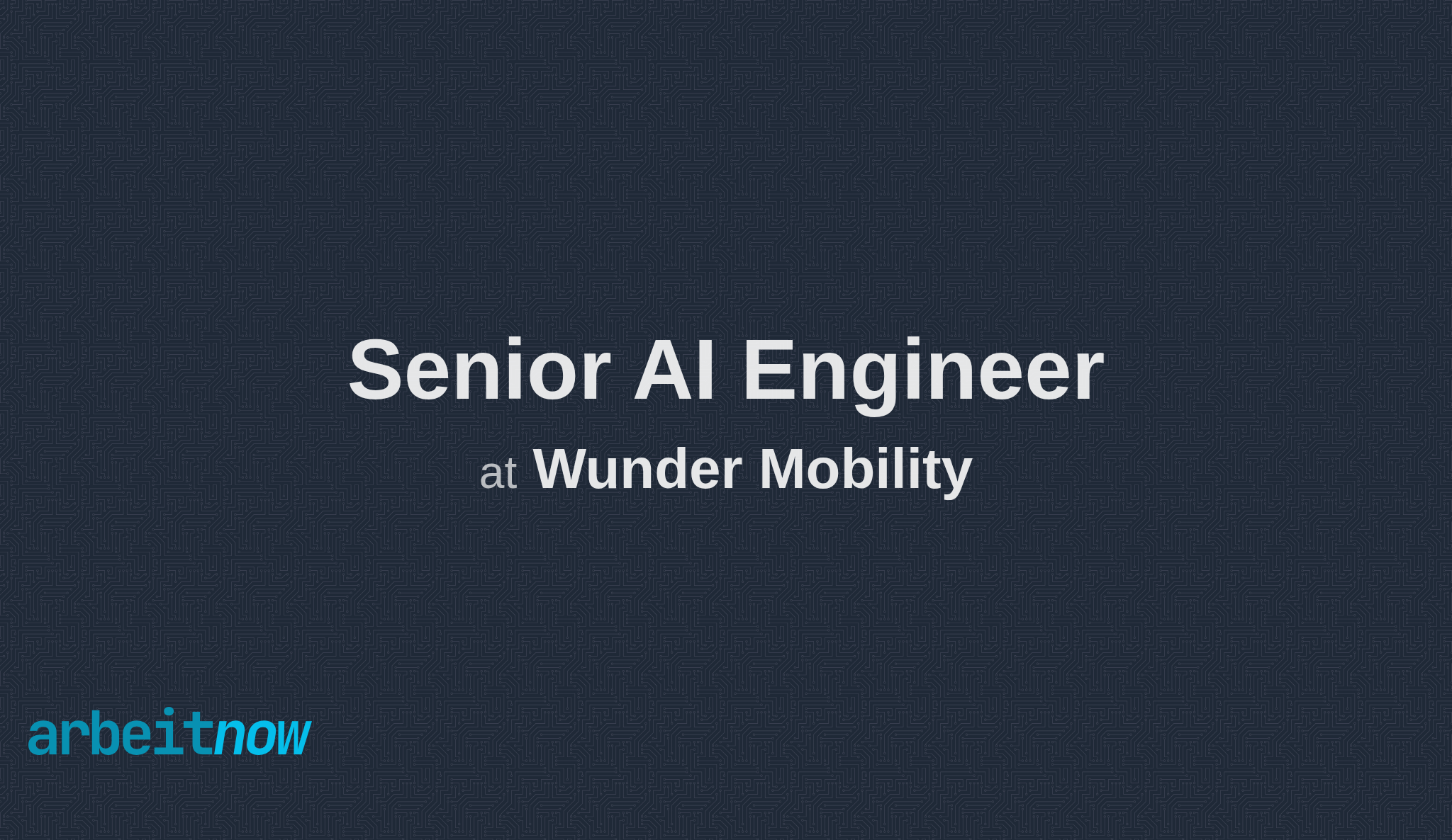 Senior AI Engineer job at Wunder Mobility in Hamburg, HAMBURG